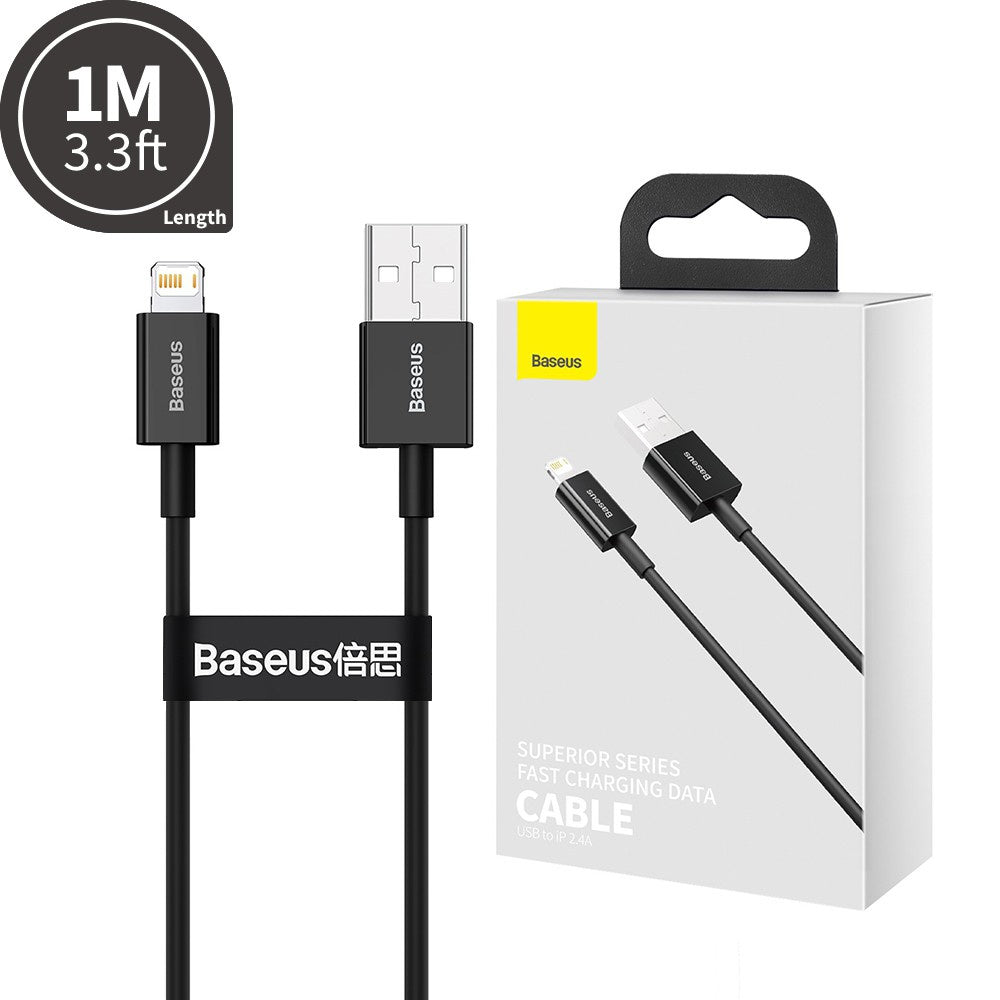 Baseus Superior Series Fast Charging Data Cable USB to iP 2.4A 1M ...